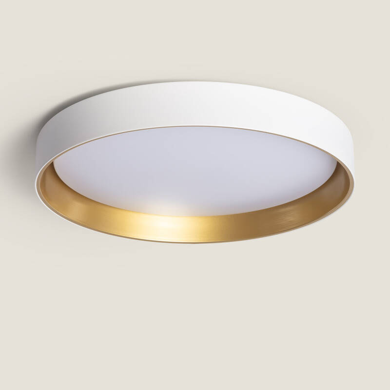 Edit 30W Big Broadway Flush Ceiling Light - White and Gold - Online ...