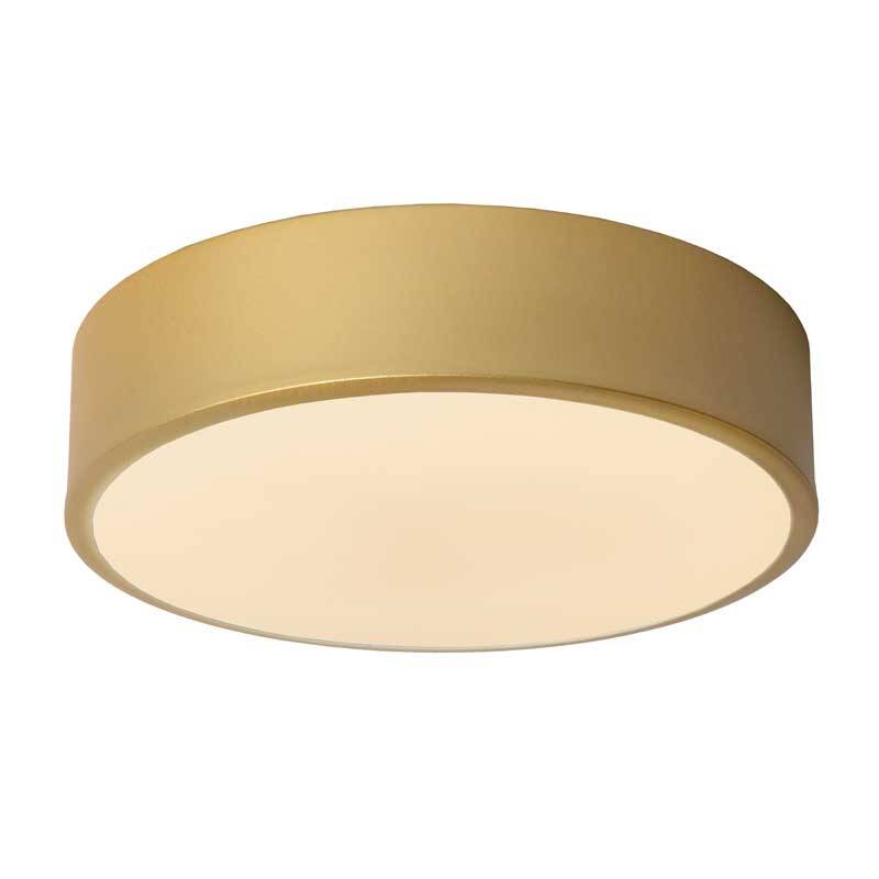 Lucide Unar 12W LED Flush Light - Matt Gold - Online Lighting
