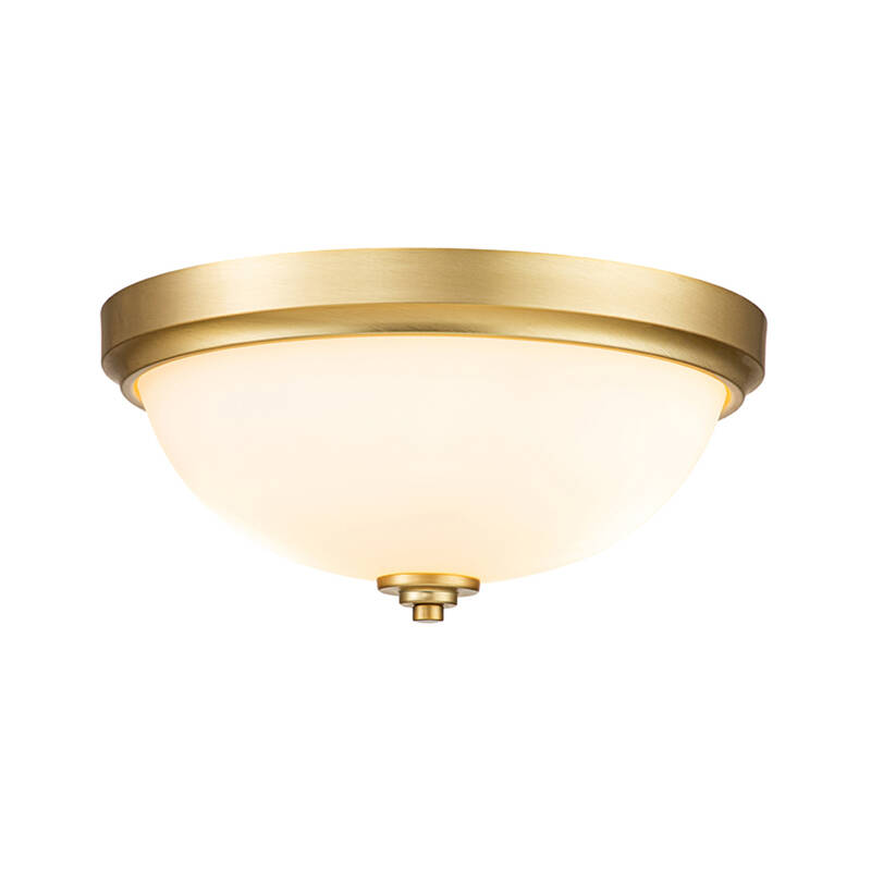 Feiss Malibu 2 Light Bathroom Flush Ceiling Light - Brushed Brass ...